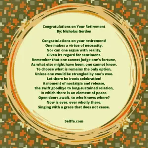 25 Retirement Poems - SELFFA