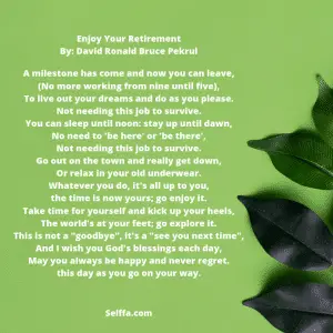 25 Retirement Poems - SELFFA